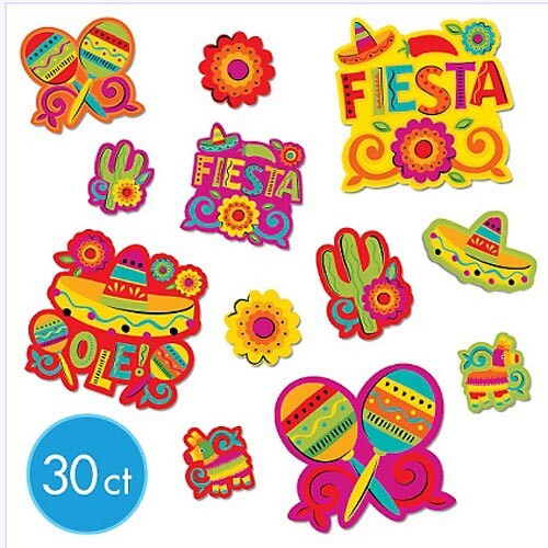 Pack of 30 Mexican Fiesta Party Cutouts Room Wall Decorations | eBay ...