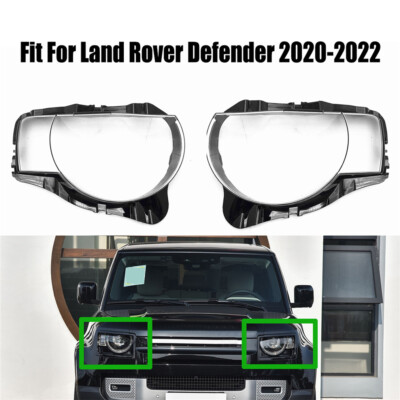 Headlight Headlamp Lens Cover Pair For Land Rover Defender 2020 2021 ...