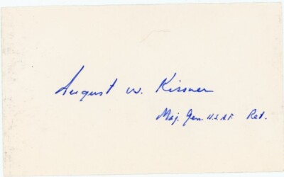 August Kissner- Signed 3X5 Index card | eBay