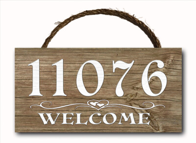 Welcome Personalized Custom House Address Numbers Hanging Wood Plaque ...