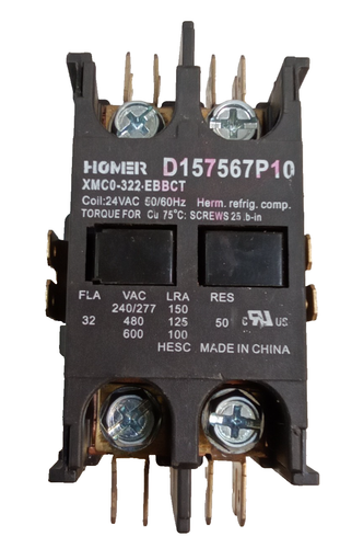 HOMER TRANE/ D157567P10/ XMC0-322-EBBCT/24V/50/60HZ/ CONTACTOR HVAC ...