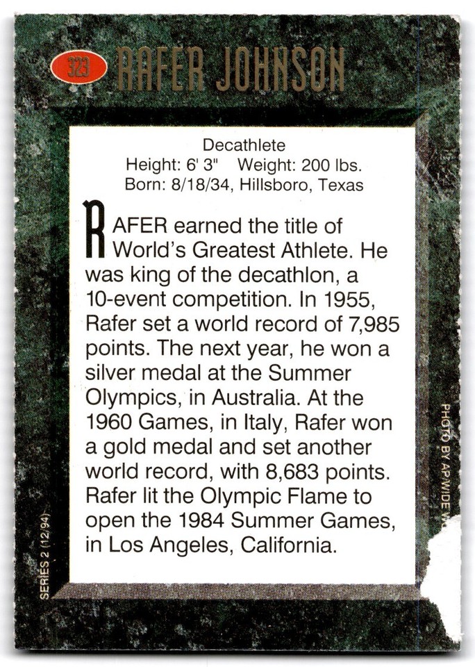 1994 Sports Illustrated for Kids Legend Rafer Johnson #323 | eBay