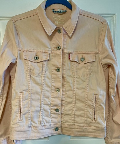Levi Strauss Levis Denim Trucker Jacket Size M Medium Peach Pink Y2K ...