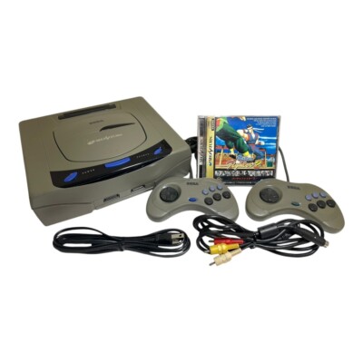 Sega Saturn Gray Console W/2 controllers,1 games Virtua Fighter2 /JAPAN ...