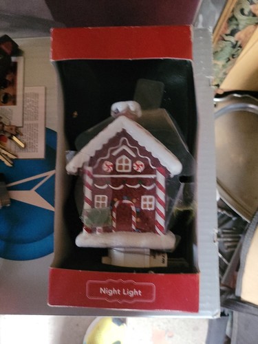 Vintage St. Nicholas Square Christmas Gingerbread Night Light Village ...