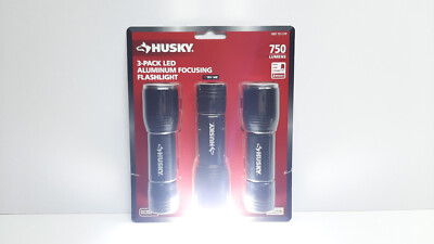 HUSKY Flashlight 3-Pack LED Aluminum FOCUSING High Low Strobe 750 ...