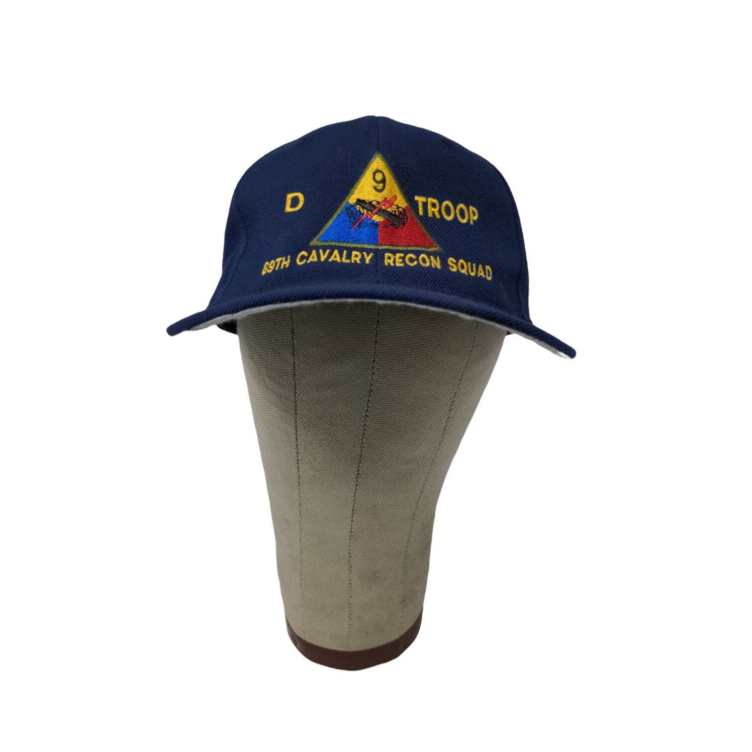 89th Cavalry Recon Squad D Troop Fitted Hat Size 7 1/4 Blue Embroidered ...