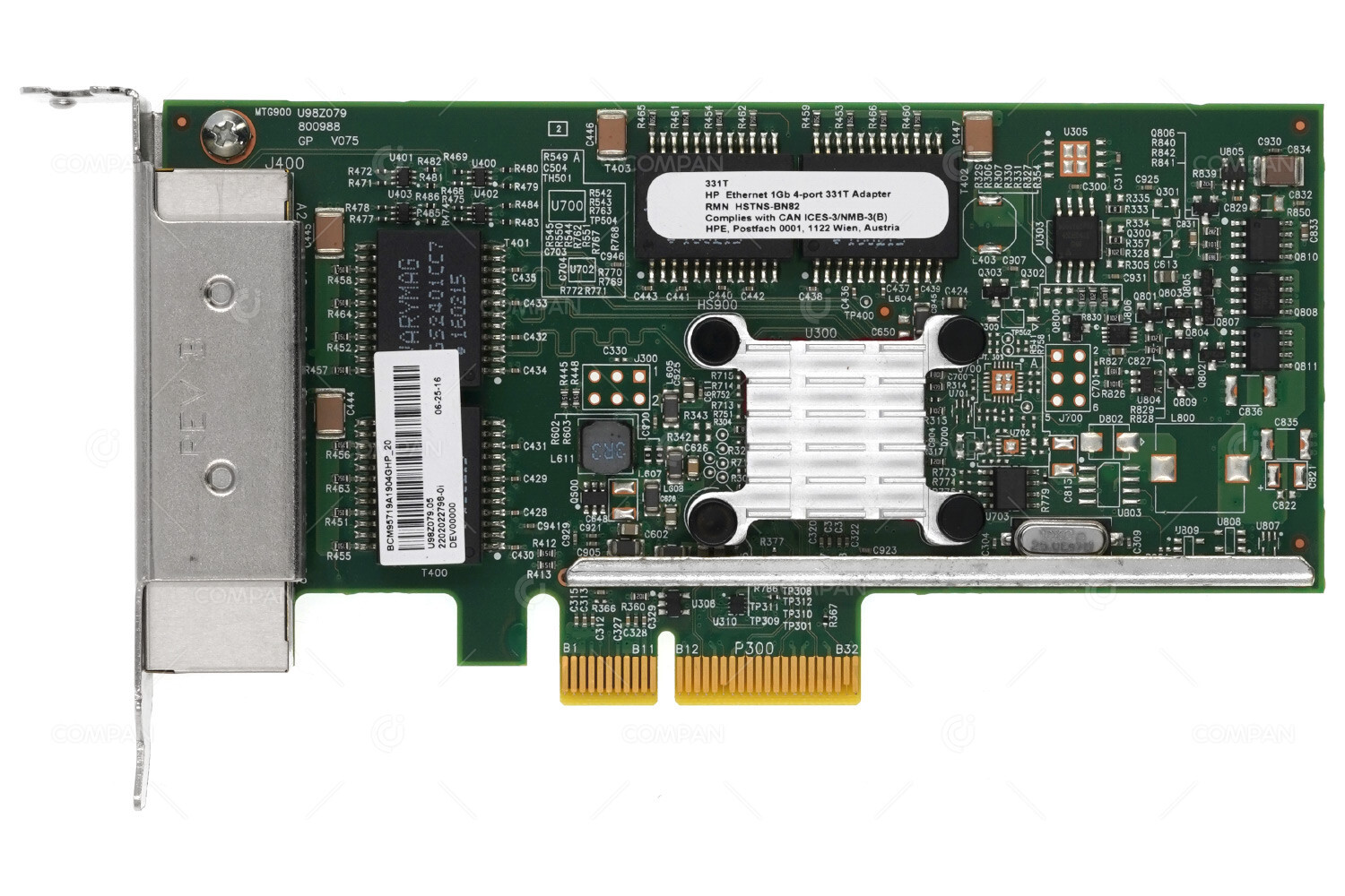 649871-001 LP HP 331T QUAD PORT 10/100/1000BASE-T 1GB ADAPTER PCI-E LOW ...