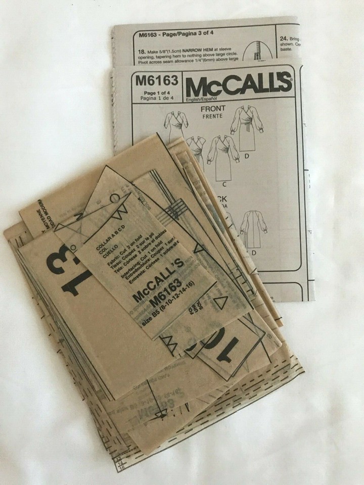 McCall's Pattern M6163 Dress Size B5 8 16 CUT | eBay UK
