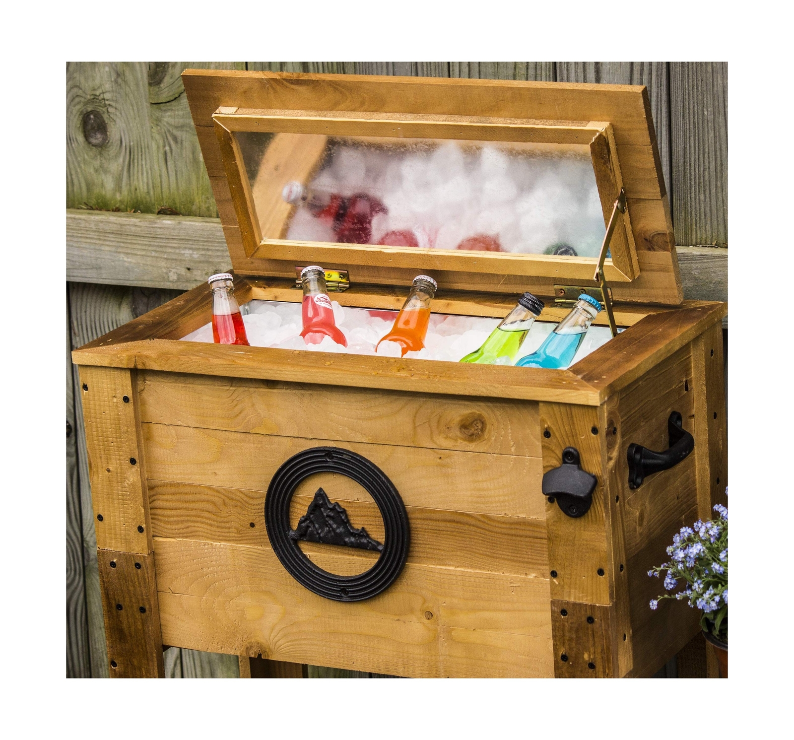 Rustic Outdoor Beverage Cooler for Patio - 45 Qt. - Rustic Brown ...