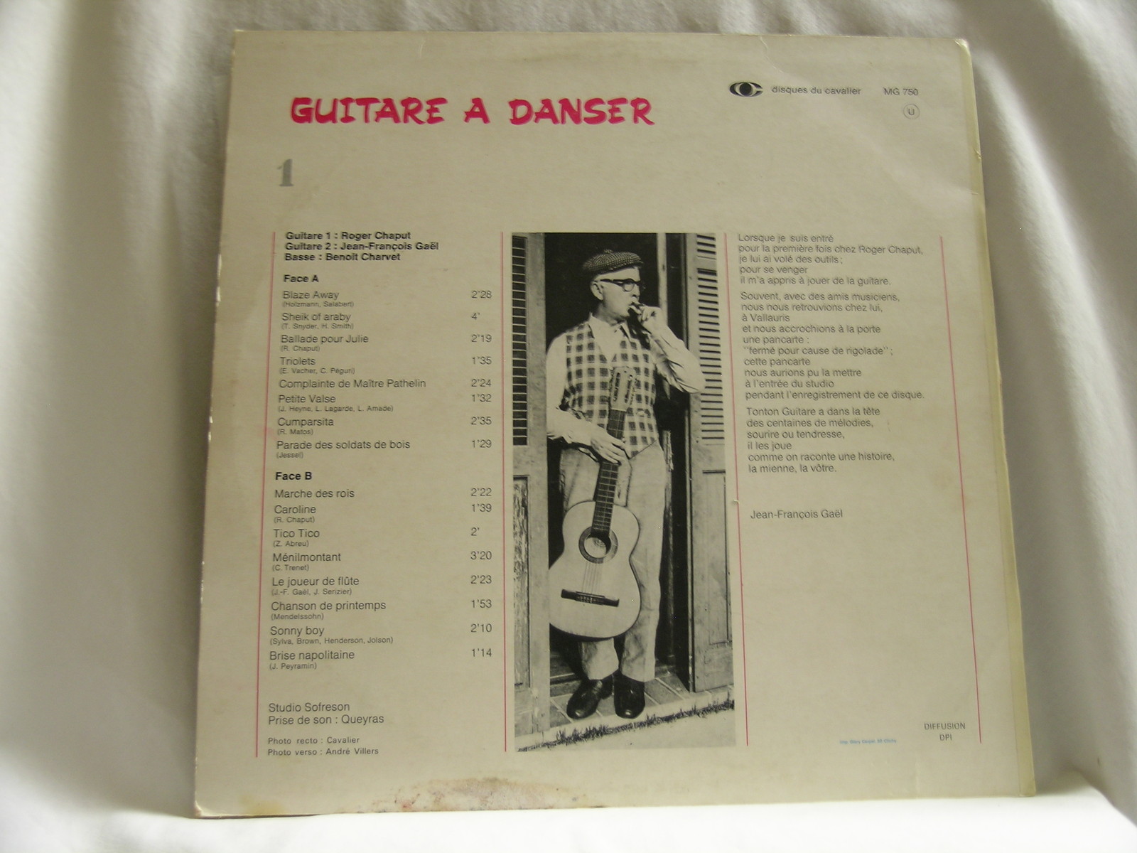 ROGER CHAPUT Guitare A Danser Jean-Francois Gael LP played with Django ...