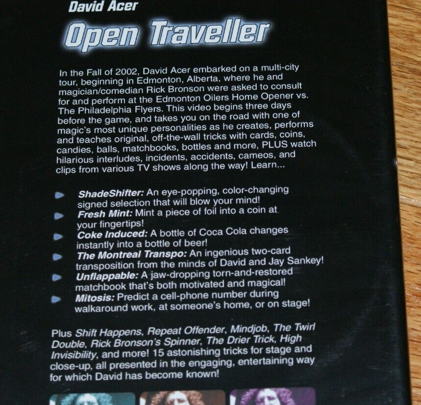 Open Traveller DVD (David Acer)--15 effects; excellent stuff --TMGS DVD ...