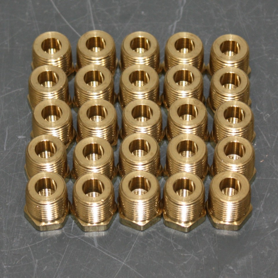 (25) Parker Hex Reducing Bushing 209P-6-2, 3/8" x 1/8", Brass NPT Pipe ...