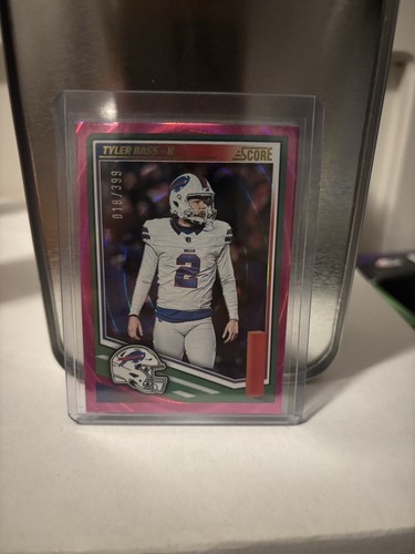 2025 Panini Score Tyler Bass Pink Circular Parallel 018/399 #66 Buffalo ...