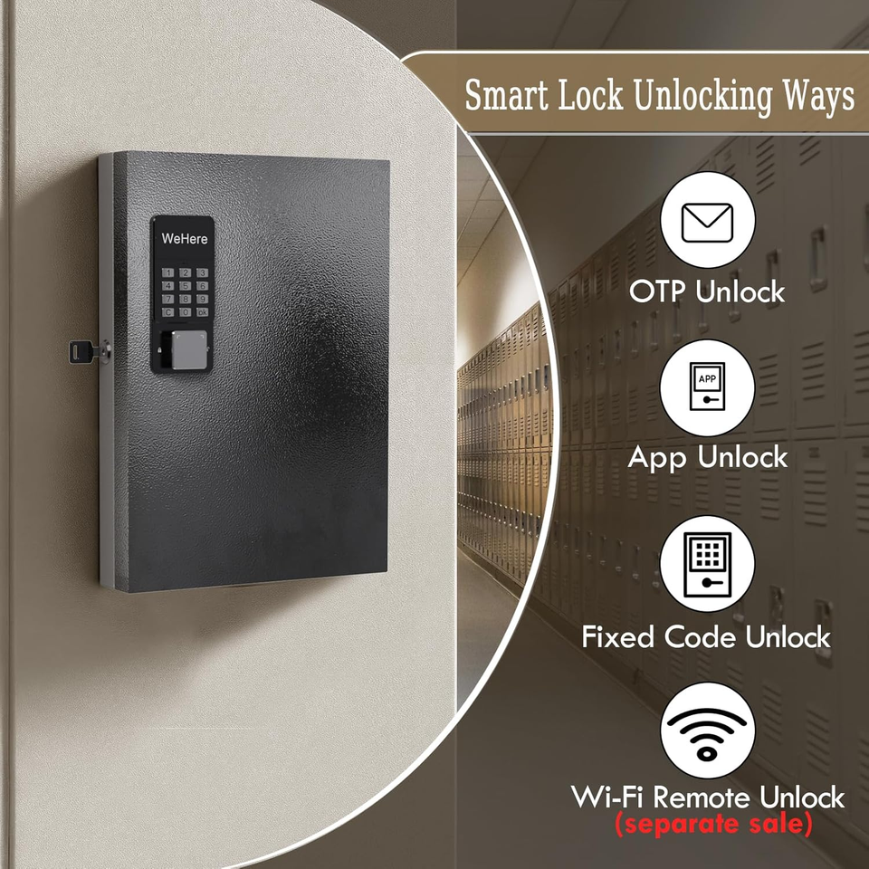 Smart 32 Key Lock Box - Bluetooth & Wi-Fi Key Management for Offices ...