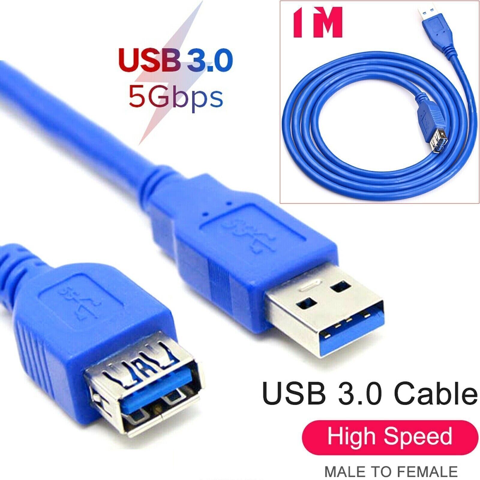 USB 3.0 High Speed extension Cable Lead A Male To Female Extention ...