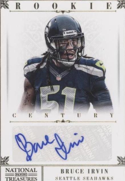 2012 Panini National Treasures - Rookie Bruce Irvin #213 Century Gold ...