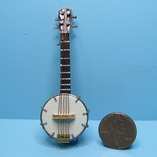 Dollhouse Miniature Wood Musical Instrument Banjo and Case B0640 | eBay