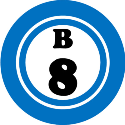 B 8 B8 Bingo Ball - 3 Inch Circle Sticker 3" x 3" - Hobby Number Board ...