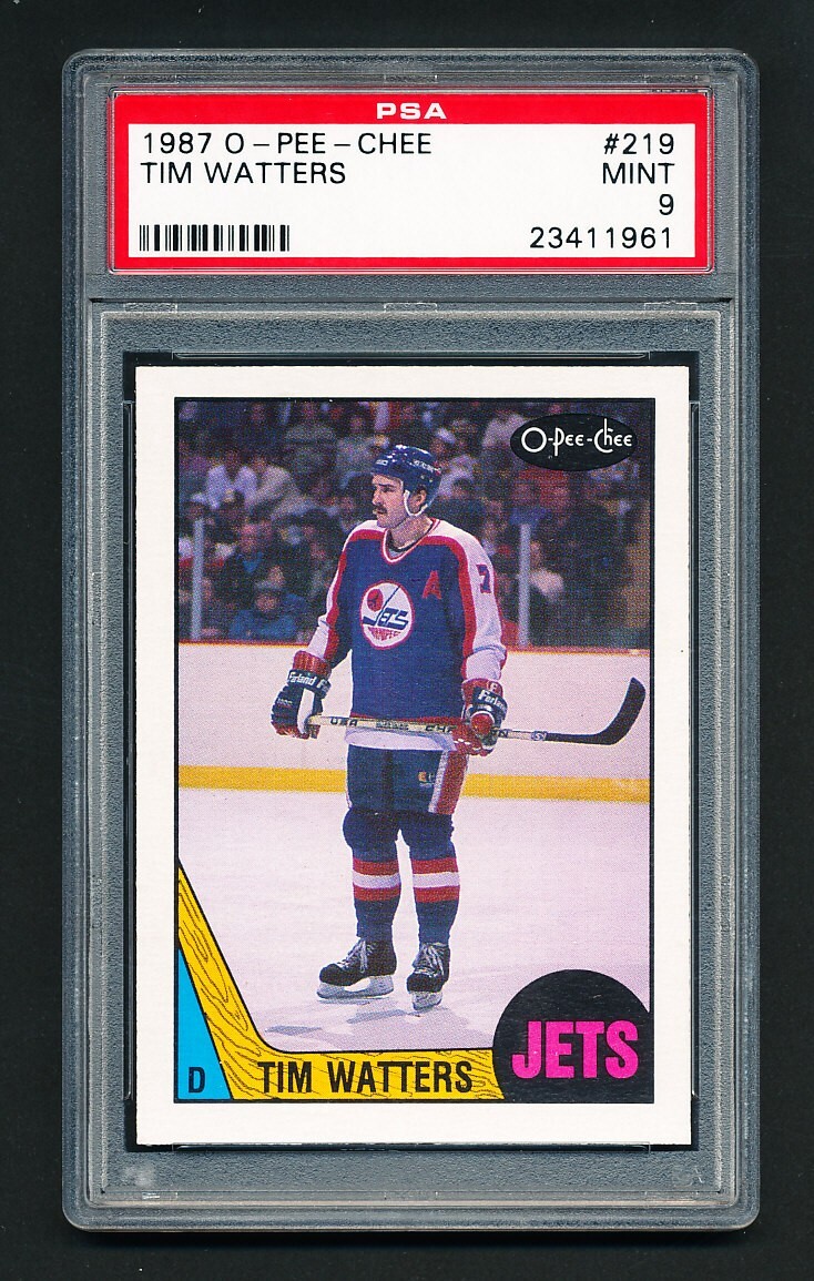 1987 OPC HOCKEY 219 TIM WATTERS WINNIPEG JETS PSA 9 MINT | eBay
