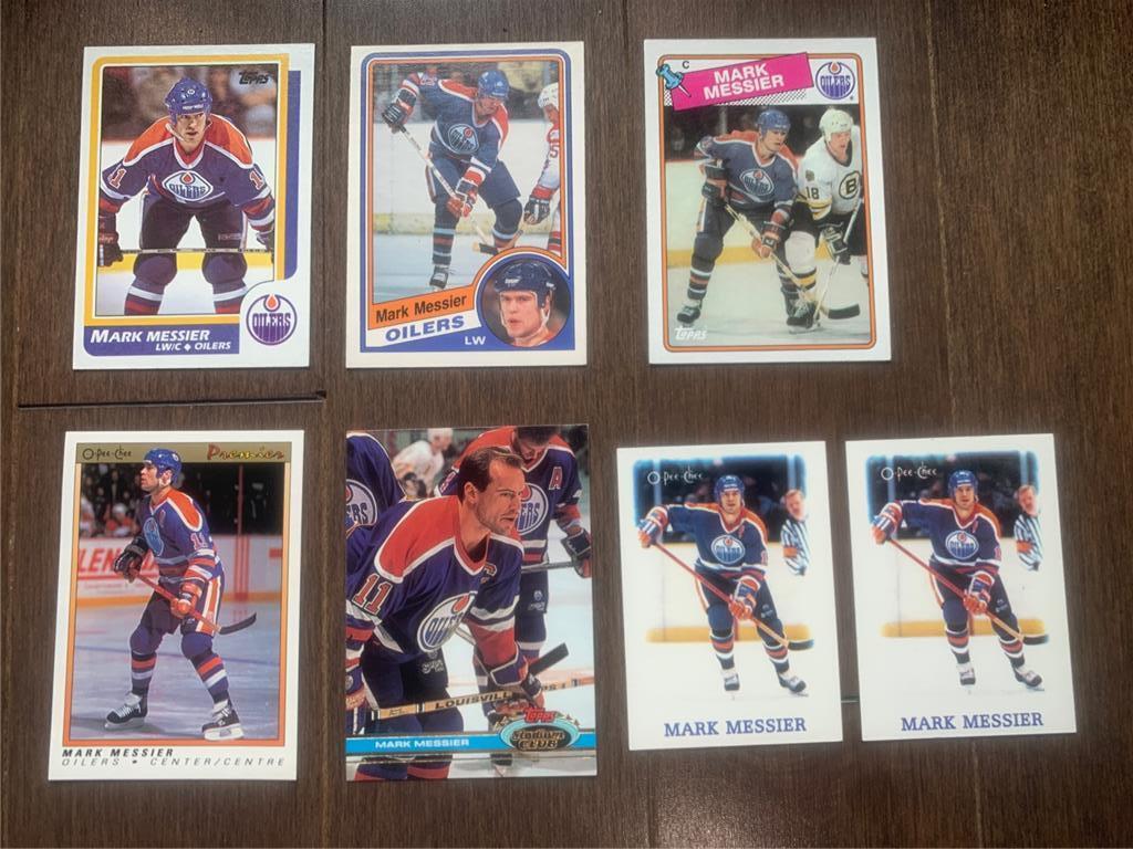 Mark Messier 7-Card Lot Topps O-Pee-Chee Stadium Club OPC Premier 80's ...