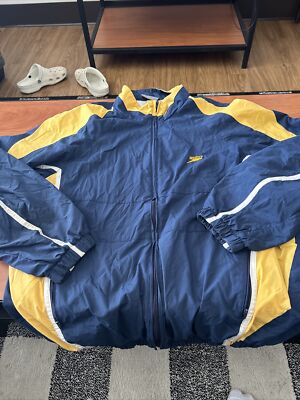 Vintage Speedo L Navy And Yellow Windbreaker Jacket Coat | eBay