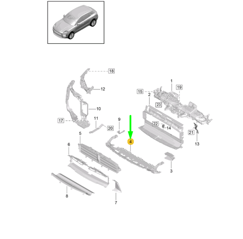 PORSCHE MACAN 95B Front Pedestrian Protection Cros Member 95B805241J ...
