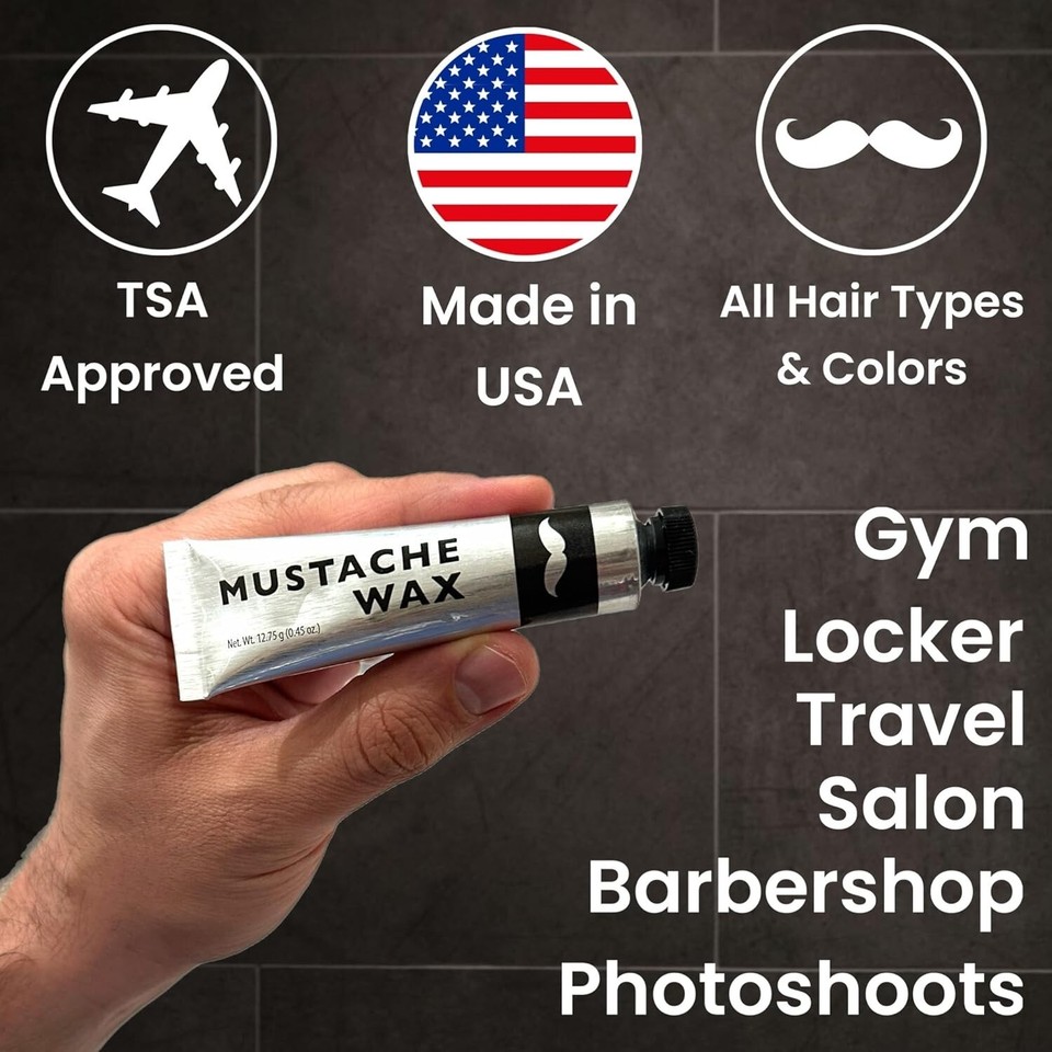 1 Tube Mustache Styling Wax Strong Hold Water Based Wax for Men Stache ...