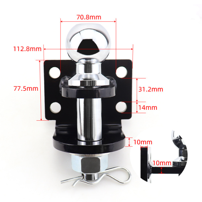 Universal 50mm Towing Ball with Bolts Tow Hook Hitch Coupling Tow Jaw 3 ...