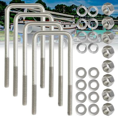 M6 M8 M10 U Bolt Plates and Nuts Standard U-Bolts Stainless Steel 304 ...