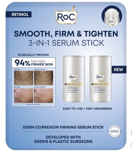 RoC Derm Correxion Firming 3 in 1 Serum Stick, Smooth Firm TIghten 1 Oz ...