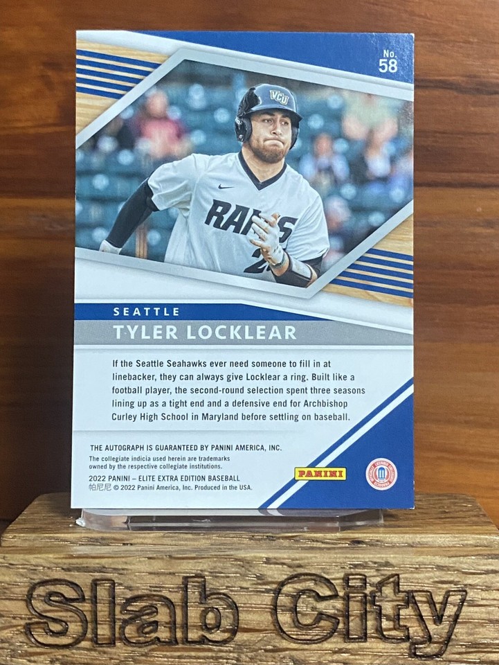 2022 Panini Elite Extra Edition Tyler Locklear Rookie Auto #58 Mariners ...