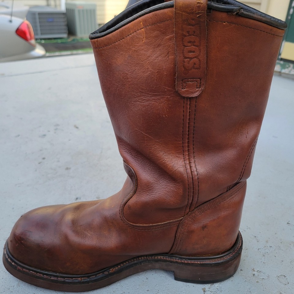 Red Wing 3505 Pecos Steel Toe Leather Boots Mens Size 10 EE Made in USA ...