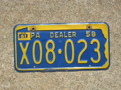 1961 Pennsylvania Dealer License Plate PA Penna Ford Chevy Chevrolet ...