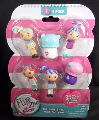 Flip Zee Girls Series 1 flip from big girl to baby 4 pack NEW #1 | eBay