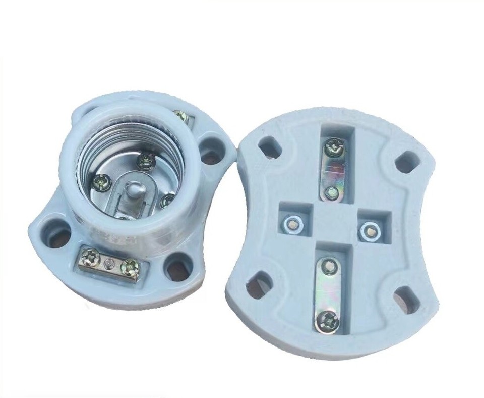 1x E26 E27 Light Socket Porcelain Ceramic Screw Socket Lamp Holder Bulb ...