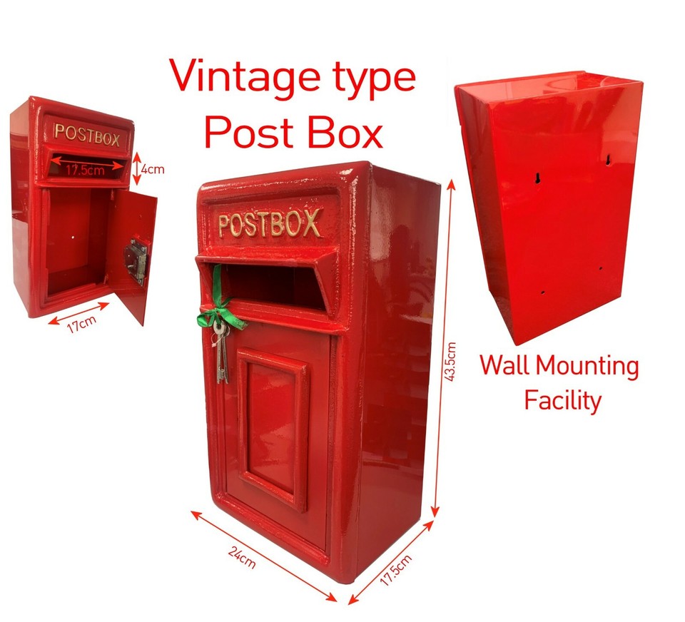 Wall Mounting Cast Iron Post Box Postal Box Red British Mailbox | eBay