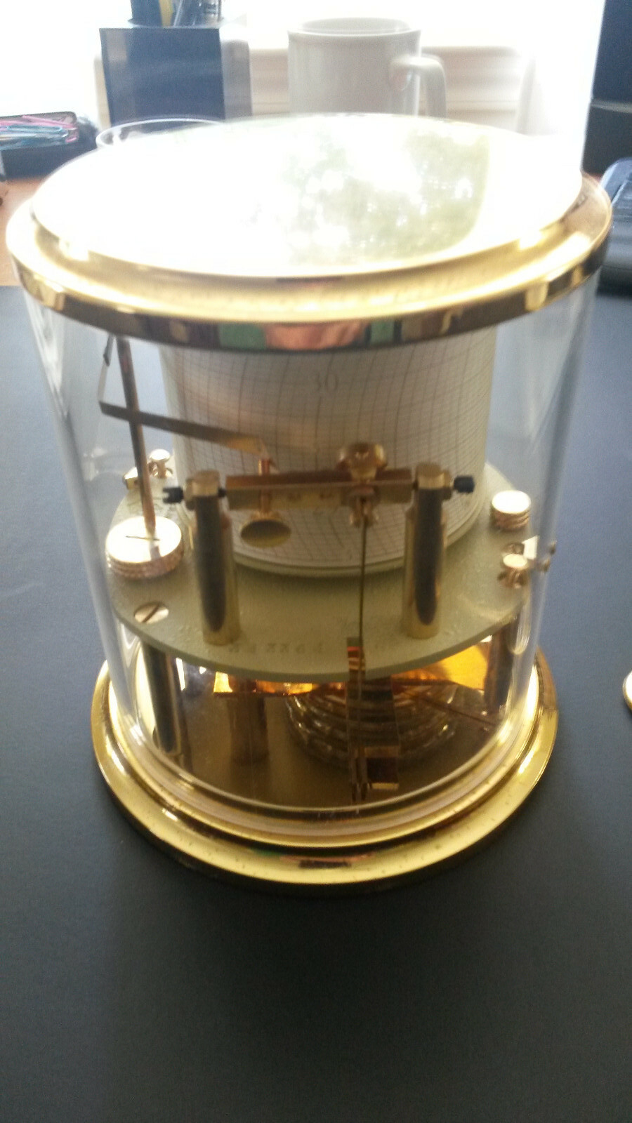 Marine Barograph - Barometer Brass/Glass Art Deco in Prestine Condition ...