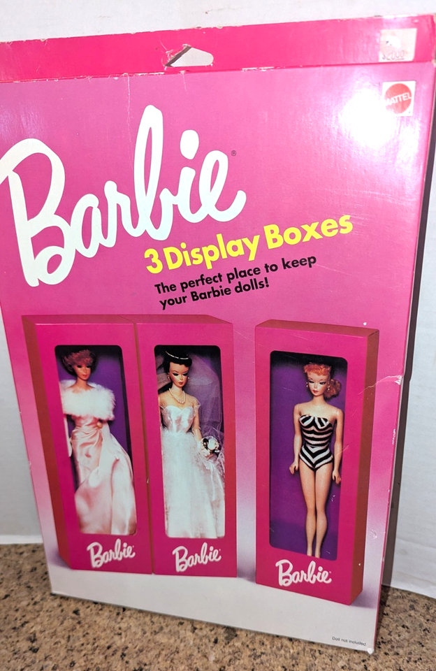 Barbie Doll 3 Pink Display Boxes 1991 Mattel 2923 Timeless Creations ...