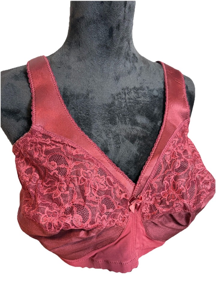 Glamorise 1000 Magic Lift Full-Figure Support Bra, Burgundy, 46D | eBay