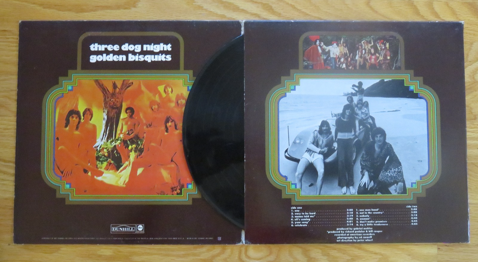 CHUCK NEGRON of THREE DOG NIGHT signed GOLDEN BISQUITS 1971 Record COA ...