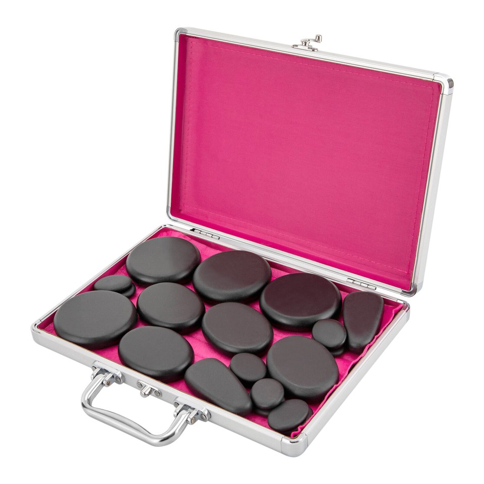 18pcs Hot Stone Basalt Hot Stones Set Massage Natural Hot Rocks with ...