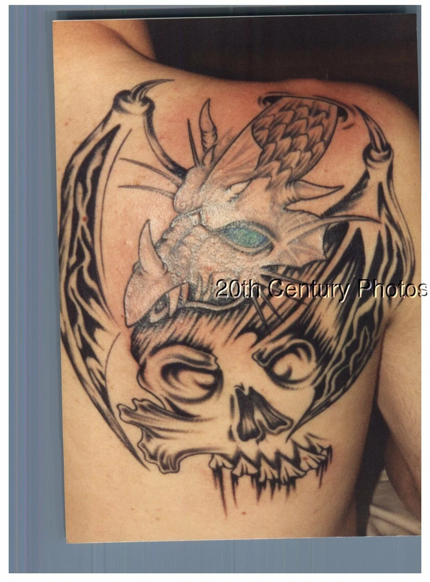 Dragon Skeleton Back Tattoo