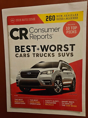 Consumer Reports Magazine April 2019 Auto Issue Best & Worst Cars ...