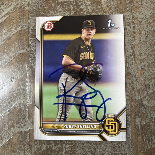 Robby Snelling Signed 2022 Bowman Draft Paper Autographed 1st Card #BD ...