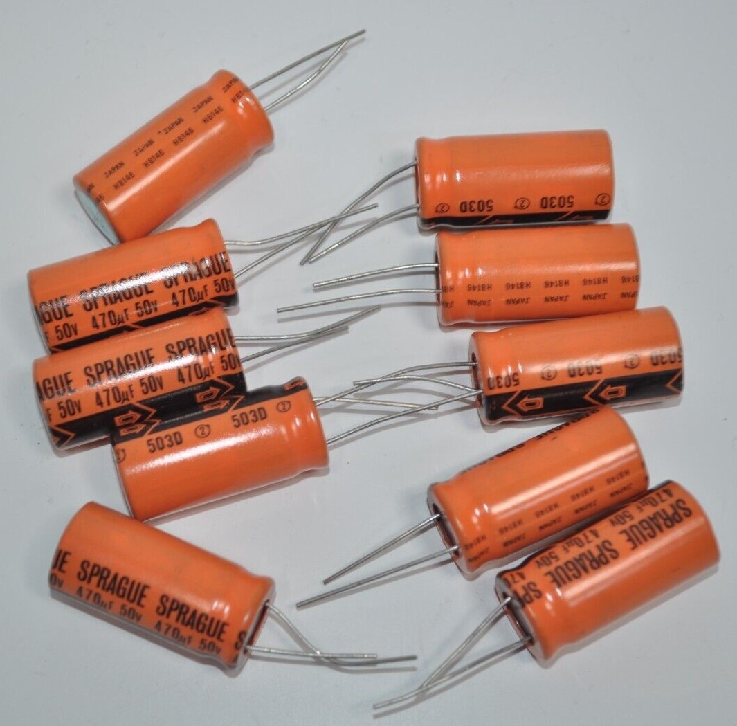 Lot of 10 NOS SPRAGUE ELECTROLYTIC CAPACITOR SERIES 503D 50V RADIAL ...