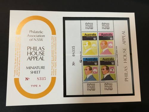 National stamp week mini sheet PHILAS HOUSE APPEAL overprint on ...