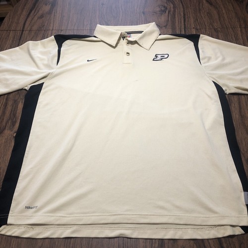 Vintage Nike Team Golf Polo Shirt Mens XL Fit Dry Purdue Boilermakers ...
