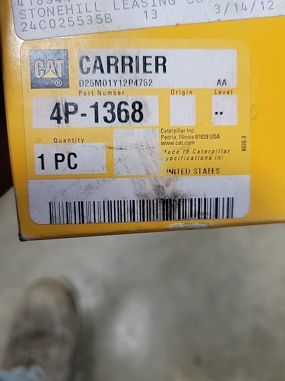 Caterpillar 4P-1368 CARRIER | eBay
