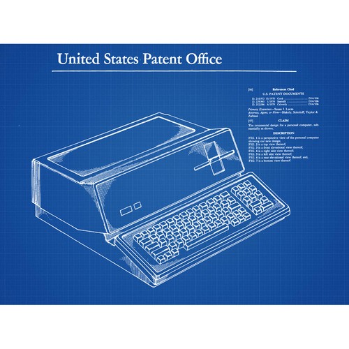 Jobs Personal Computer Retro PC 1983 Patent Plan Canvas Wall Art Print ...
